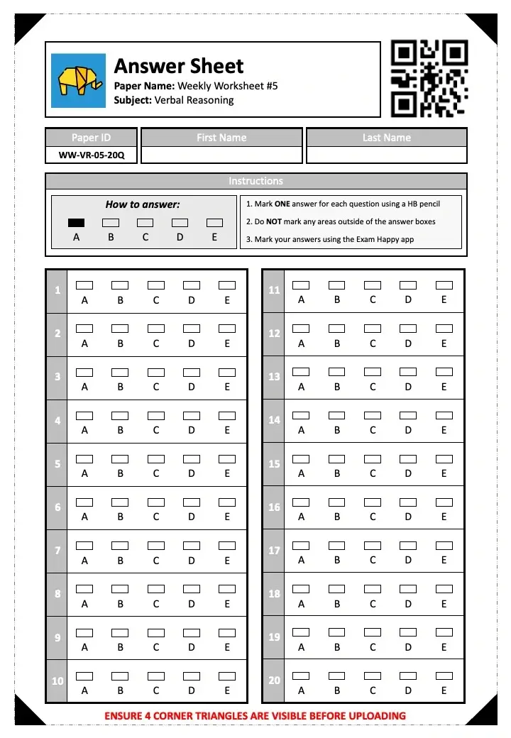 Free 11 Verbal Reasoning Worksheets Exam Happy